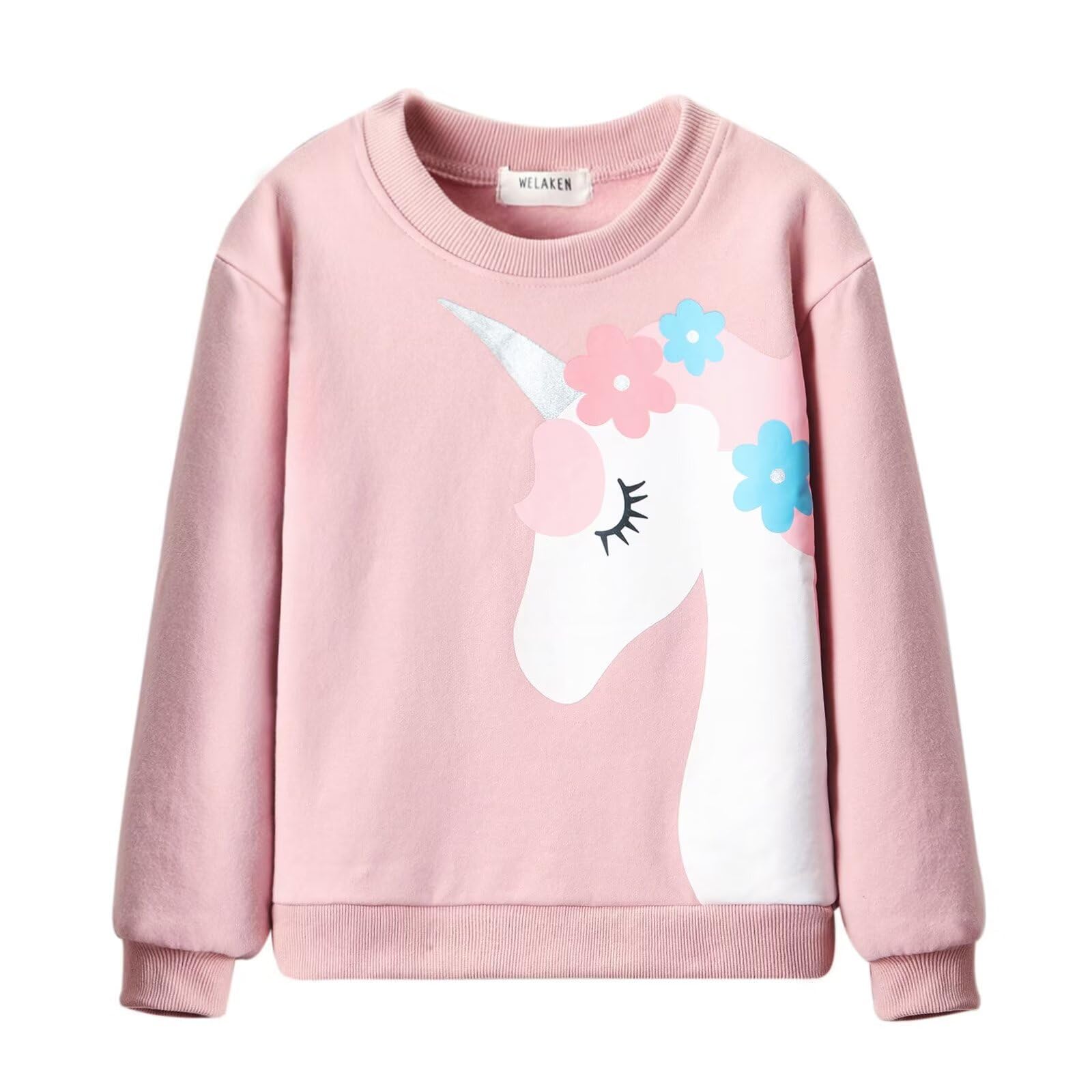 WELAKEN Fleece Unicorn Sweatshirts for Girls Toddler & Kids II Little Girl's Pullover Tops Sweaters & Hoodies 8 Years