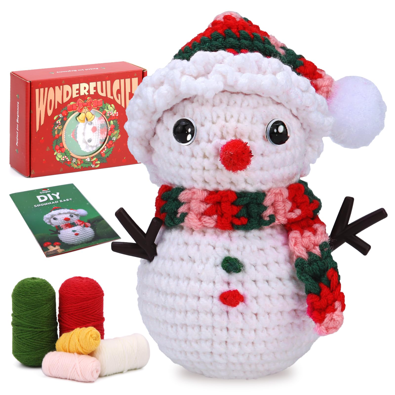 Pnytty Crochet Kits for Beginners Adults, Crochet Starters Kit with Step-by-Step Video Tutorials,Easy Complete Craft Kniting Kit with Crochet Hooks Yarns for DIY Gift Craft