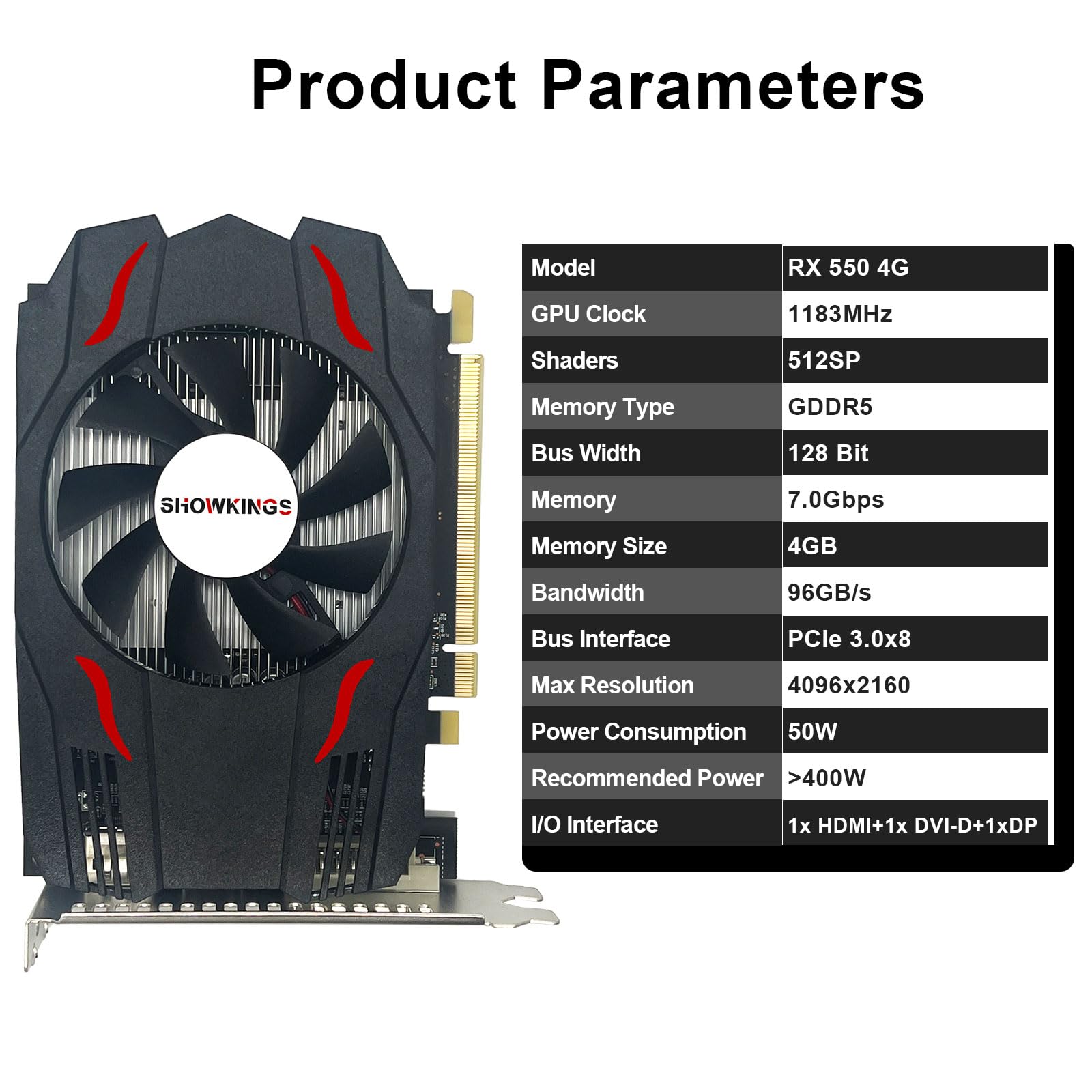 SHOWKINGS GeForce GT 1030 2GB Graphics Card, GDDR5 64 Bit VGA HDMI-Output Computer, PCI Express 3.0 Video Card for Office and Gaming