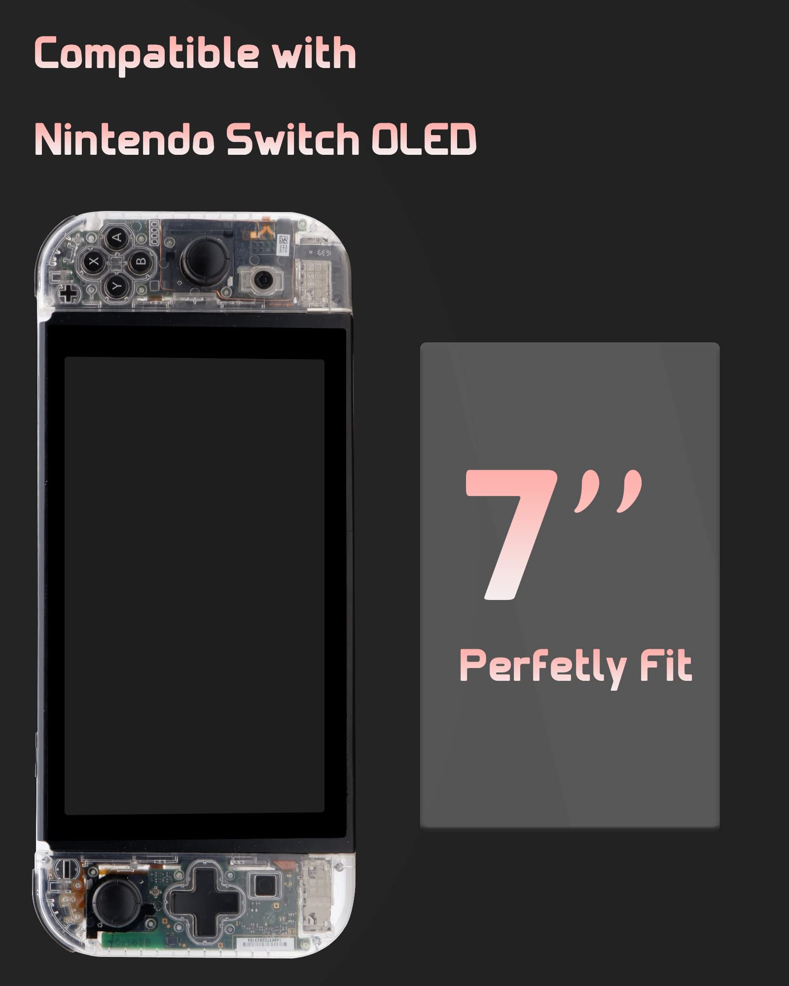 YINJIA [3 Pack] Tempered Glass Screen Protector for Switch OLED Model 2021, Protective Film 9H Hardness HD Glass, Bubble Free Display Film fits for Nintendo Switch OLED Model