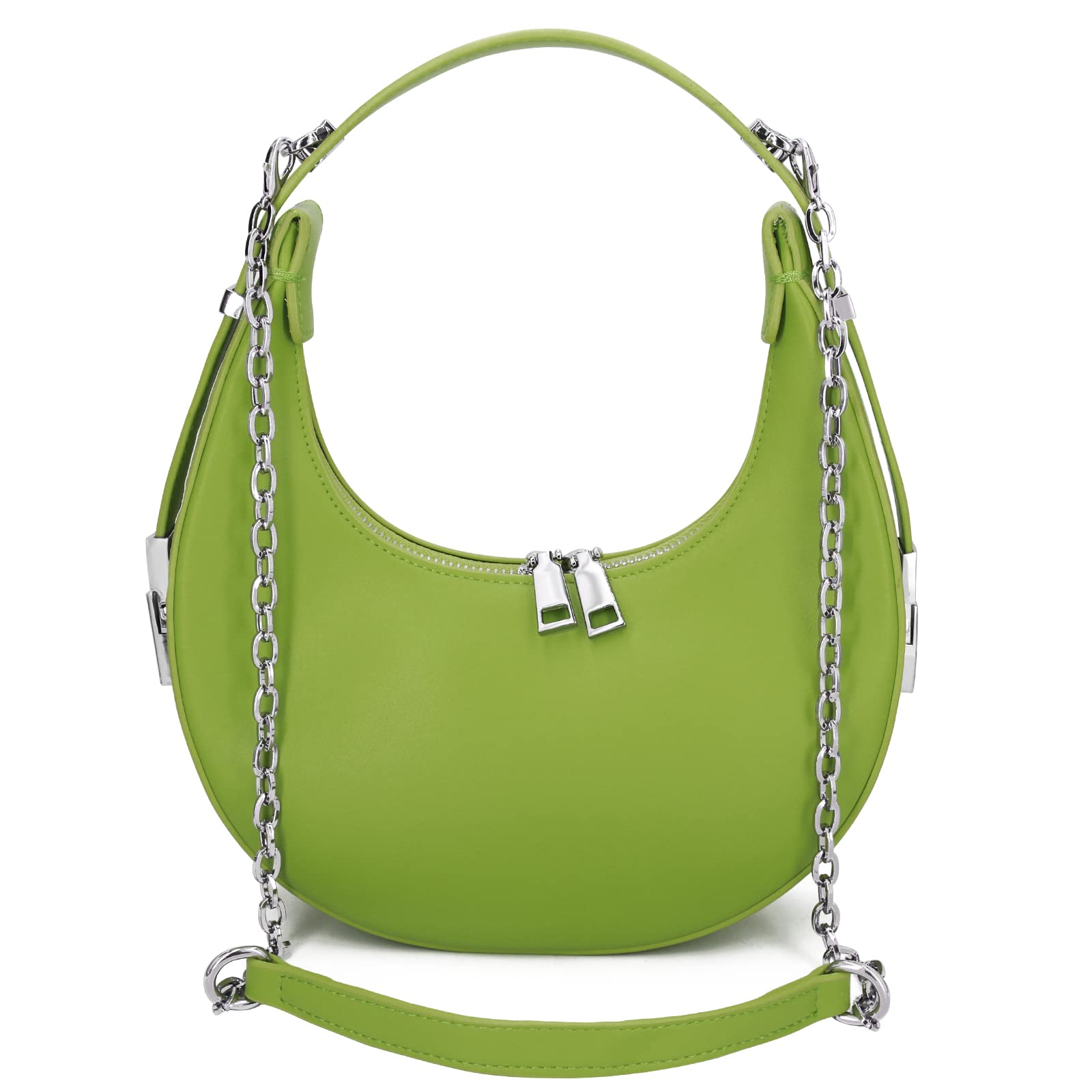 Ykall Shoulder Bags Handbag for Women, Crossbody Bag Detachable Shoulder Strap Soft PU Leather Zipper Closure - Avocado Green