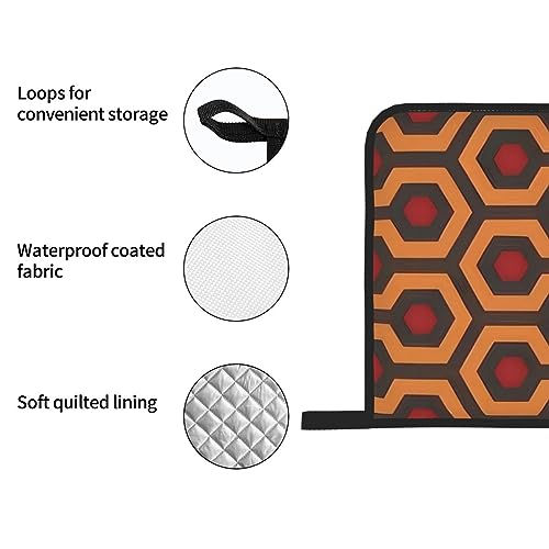 Shining Overlook Oven Mitt and Pan Cover Set, 4 Piece Set for Kitchen Cooking, Baking and Microwave, Kitchen Accessories.