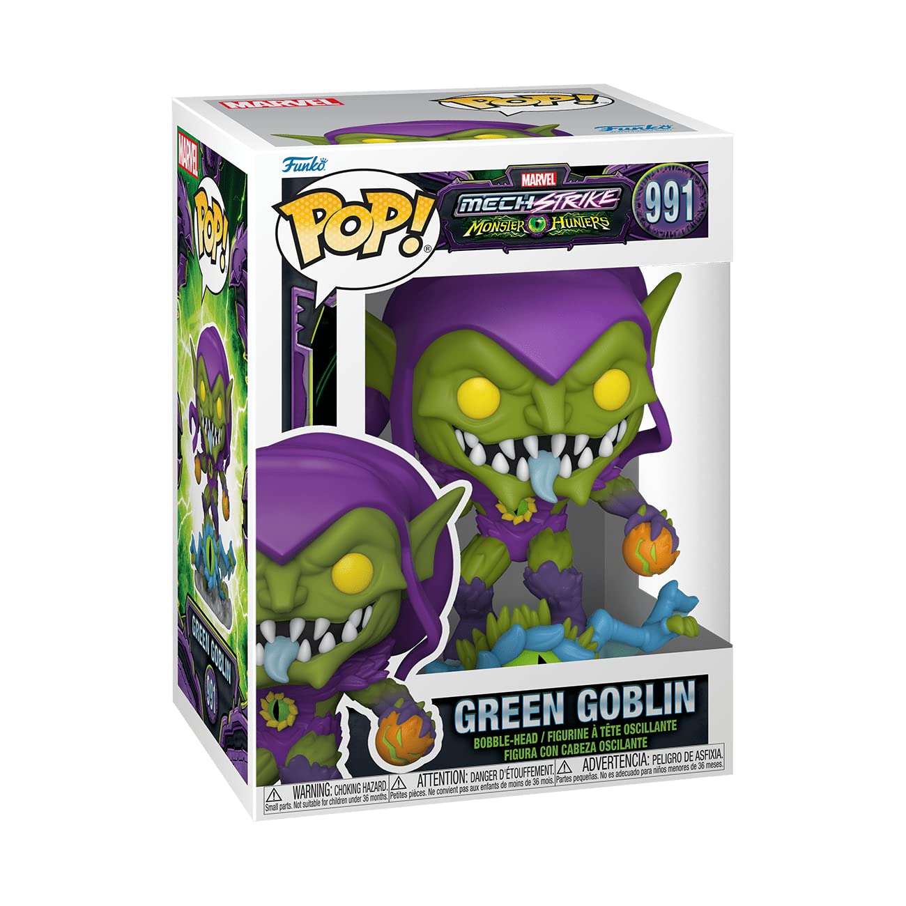 POP Marvel: Monster Hunters - Green Goblin Funko Vinyl Figure (Bundled with Compatible Box Protector Case), Multicolored, 3.75 inches