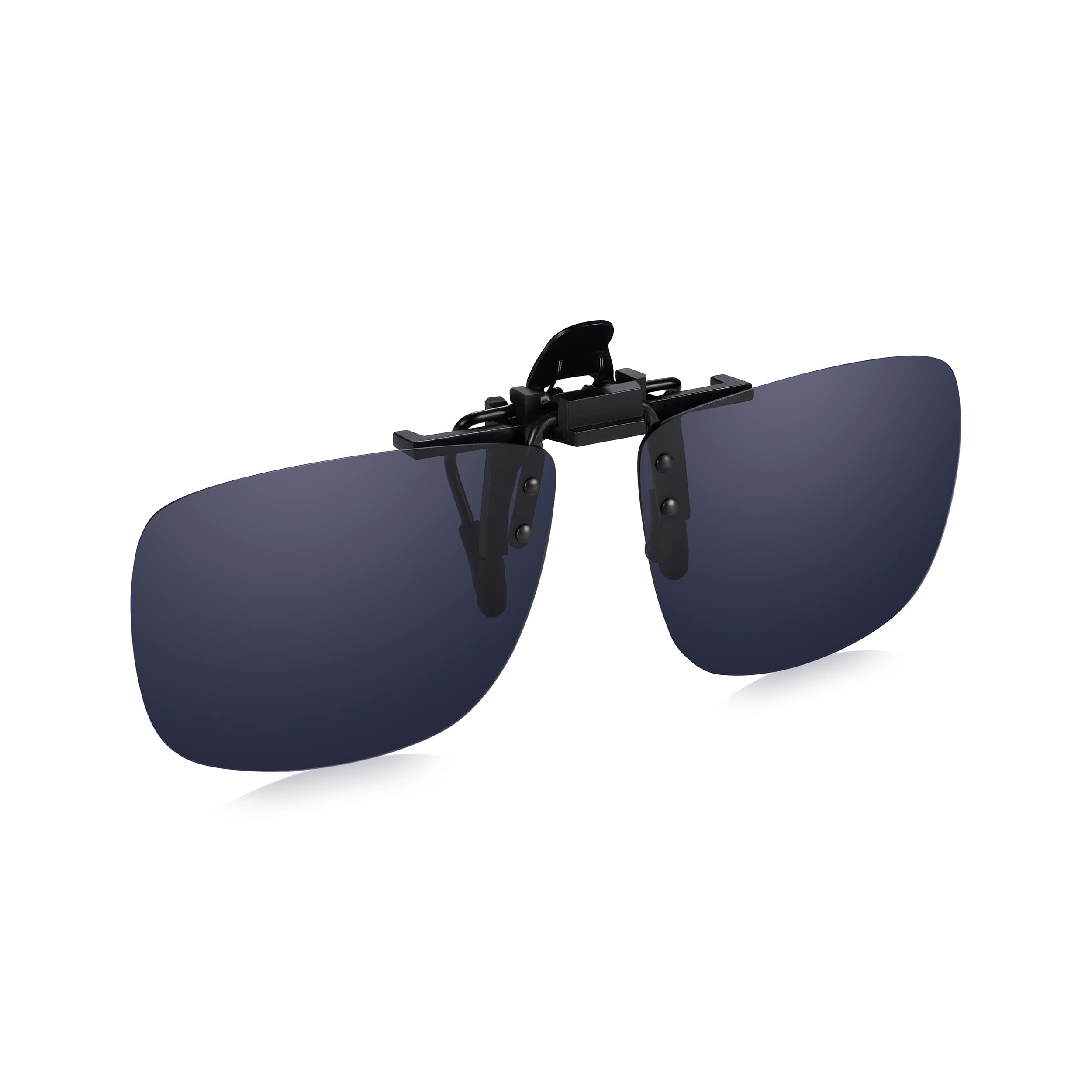 Read Optics Clip On Sunglasses over Prescription & Non Prescription Glasses with Easy Attachment, Polarized UV Protection, Flip Up Rimless Lightweight Lenses