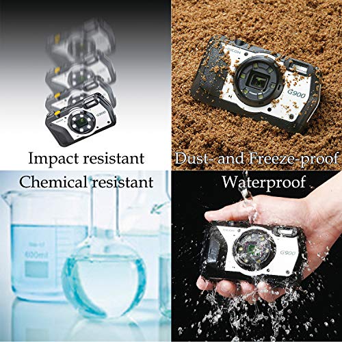 Ricoh G900 Industrial Digital Camera Webcam Solution Camera Camera Memos Built-in GPS Password Protection Waterproof 20M Chemical Resistant Impact Resistant Black/Grey