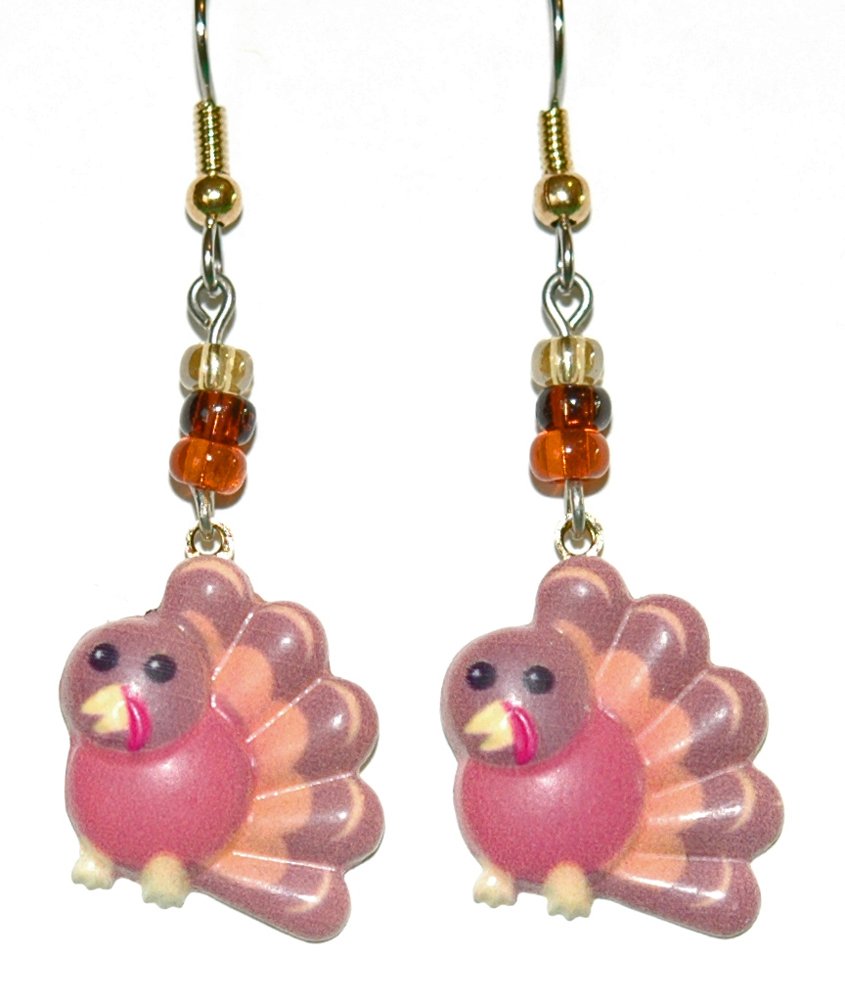 Thanksgiving Turkey Dangle Earrings (H242)
