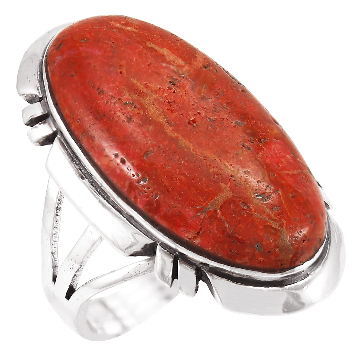 Turquoise Network Coral Ring Sterling Silver 925 Genuine Gemstones Size 6 to 11 (11)