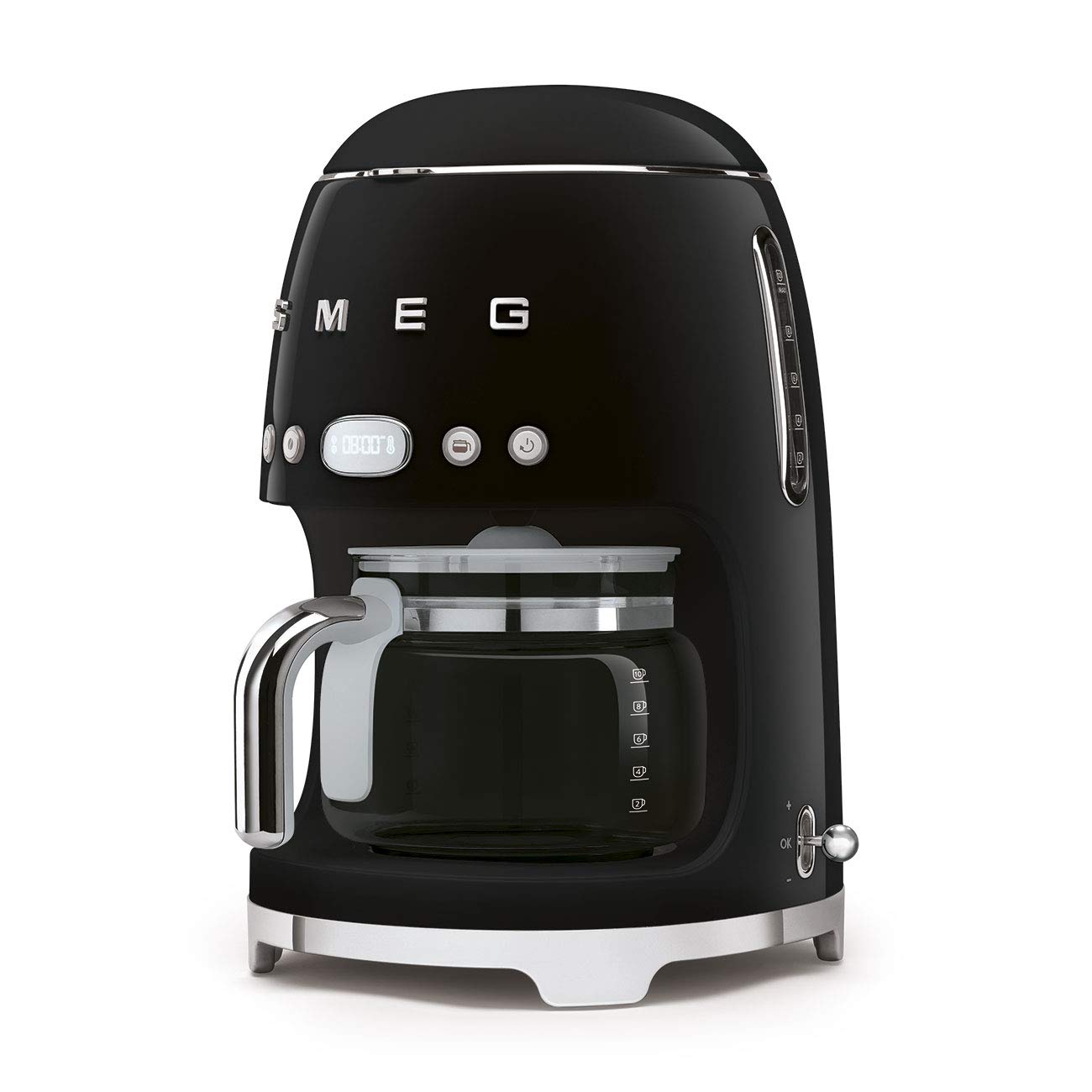 Smeg DCF02BLUS 50's Retro Style Drip Filter Coffee Maker Bundle CGF01BLUS Coffee Grinder - Black