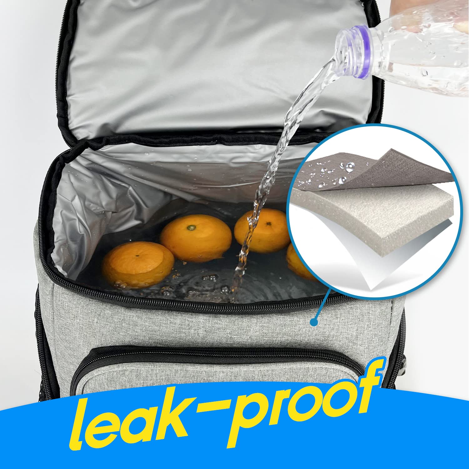 yuzerfortalbe Backpack Coolers Insulated Leak Proof 35 can, Insulated Backpack Soft Beach Cooler Bag for Lunch Picnic Fishing Hiking Camping Gray