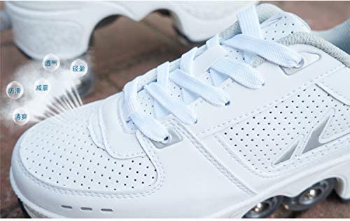 sanheng fire Deformation Parkour Shoes Four Rounds of Running Shoes Roller Skates (High Tea, 36)