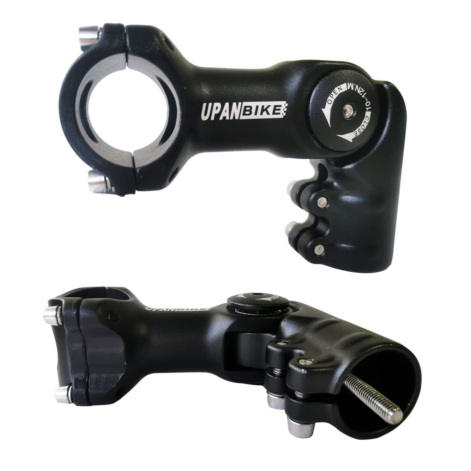 UPANBIKE Adjustable Bike Stem Riser Adapter 120 Degree 31.8mm*55mm Adjustale Angle Bicycle Stem Extender for Mountain Bike Road Bicycle MTB BMX