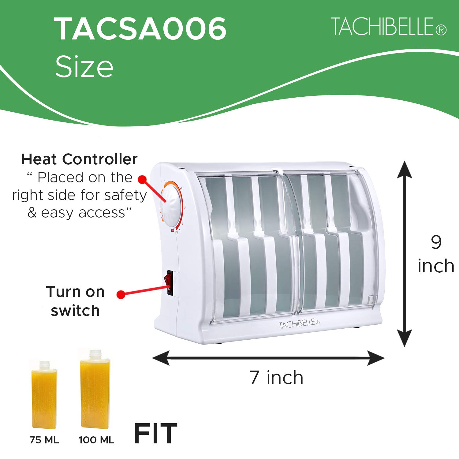 Tachibelle Professional Kit Ultimate 6 Cartridge Roll on Wax Warmer Heater For Hair Removal Epilatory Machine (Warmer Kit)