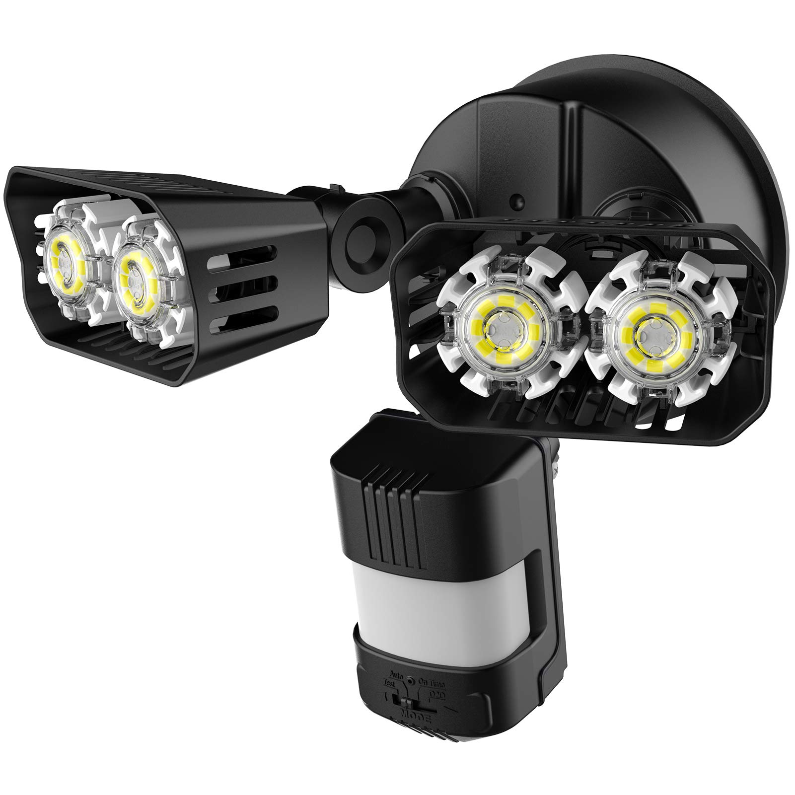 SANSI Eco Series 18W 1800LM LED Motion Sensor Outdoor Lights, Energy Saving Security Light, 200W Equiv. 5000K Dusk to Dawn Flood Light, 50,000 Hours Lifespan, IP65 Waterproof for Yard, Doorway, Black
