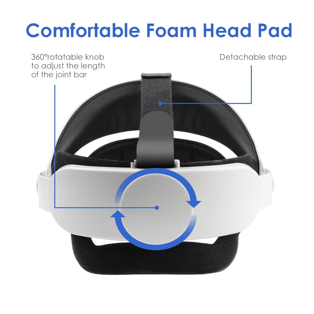 ZyberGears VR Head Strap for Quest 2, Adjustable Comfortable Touch Elite Strap for Reduce Face Pressure Enhanced Support
