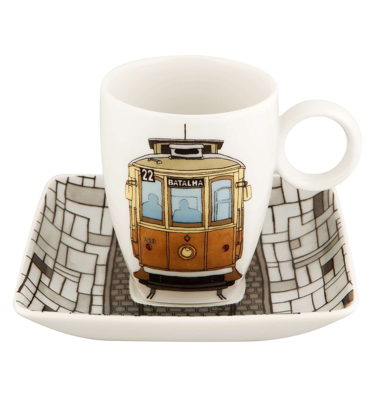 Vista Alegre Alma Do Porto Coffee Cup and Saucer, Set of 4 with Gift Box