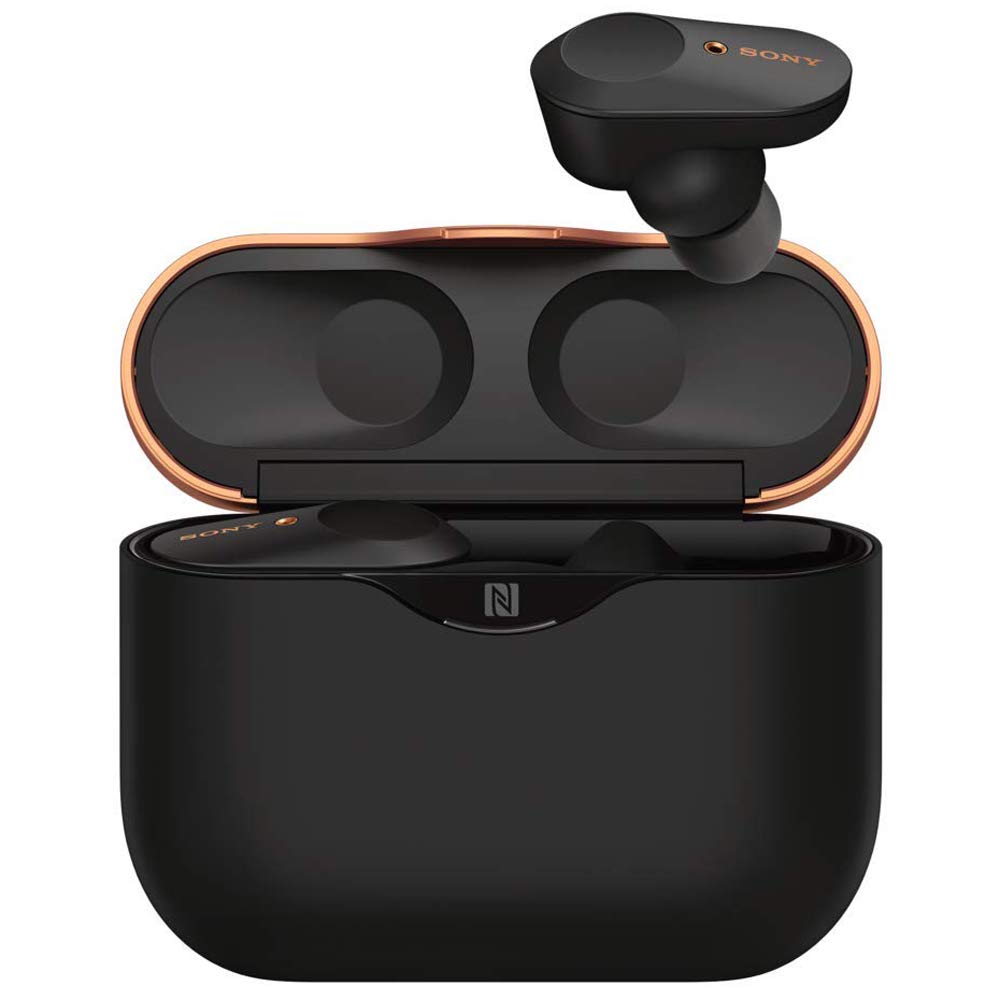 Sony WF-1000XM3 Truly Wireless Earbuds Headphones with Industry-Leading Noise Cancellation - Black WF-1000XM3/B with Charging Case Bundle Including Deco Gear Portable Charger + Headphone Cloth