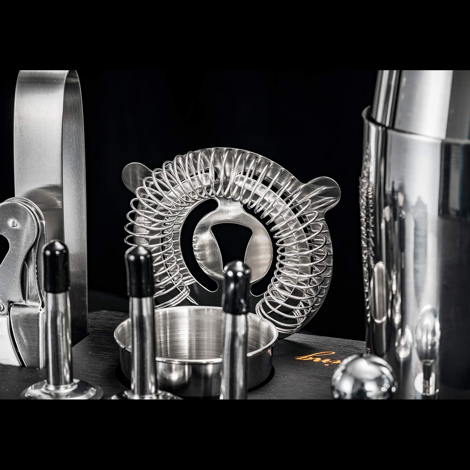 Soing 24-Piece Cocktail Shaker Set,Perfect Home Bartender Kit for Drink Mixing,Stainless Steel Bar Tools with Stand,Velvet Carry Bag & Recipes Cards Included (Silver)