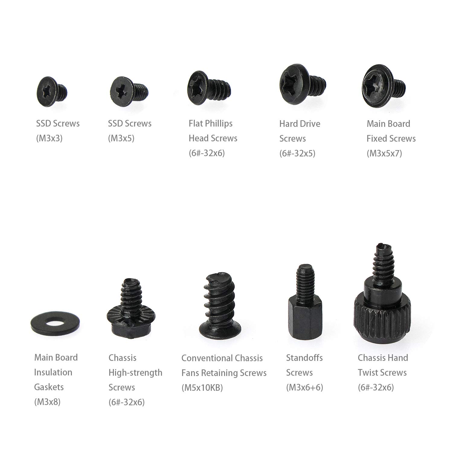 VAPKER 420Pcs Computer Screw Set PC Motherboard Screws Spacers for Universal Motherboard PC Case Fan CD-ROM Hard Disk Notebook