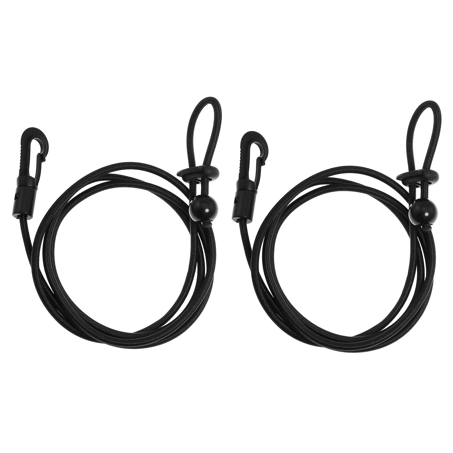 ZRM&E 2pcs Adjustable Kayak Paddle Leash Bungee Cord 120cm Inflatable Boat Canoe Kayak Paddle Bungee Shock Cord Hook Tie Down Rope, Black