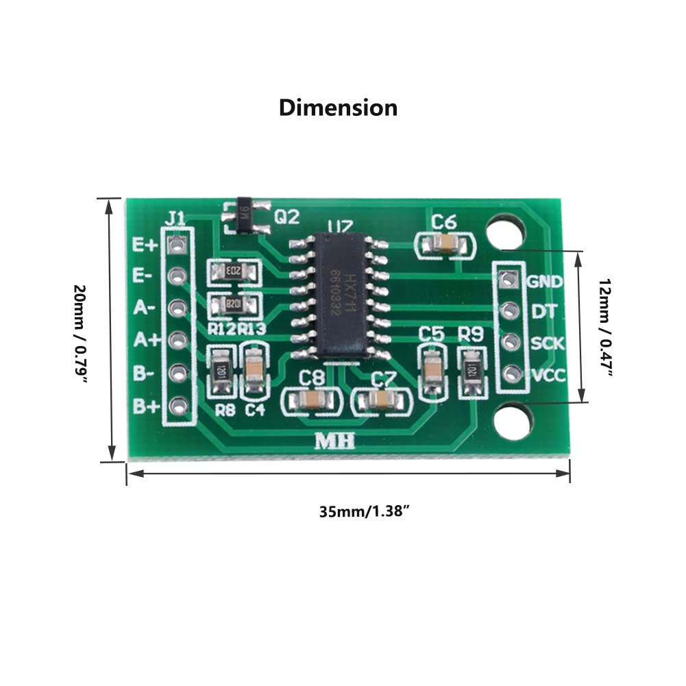 Stemedu 5PCS HX711 Load Cell Amplifier A/D 24 Bits Precision Breakout Board Dual-Channel Weighing Sensors Converter Modules for Arduino for Raspberry Pi