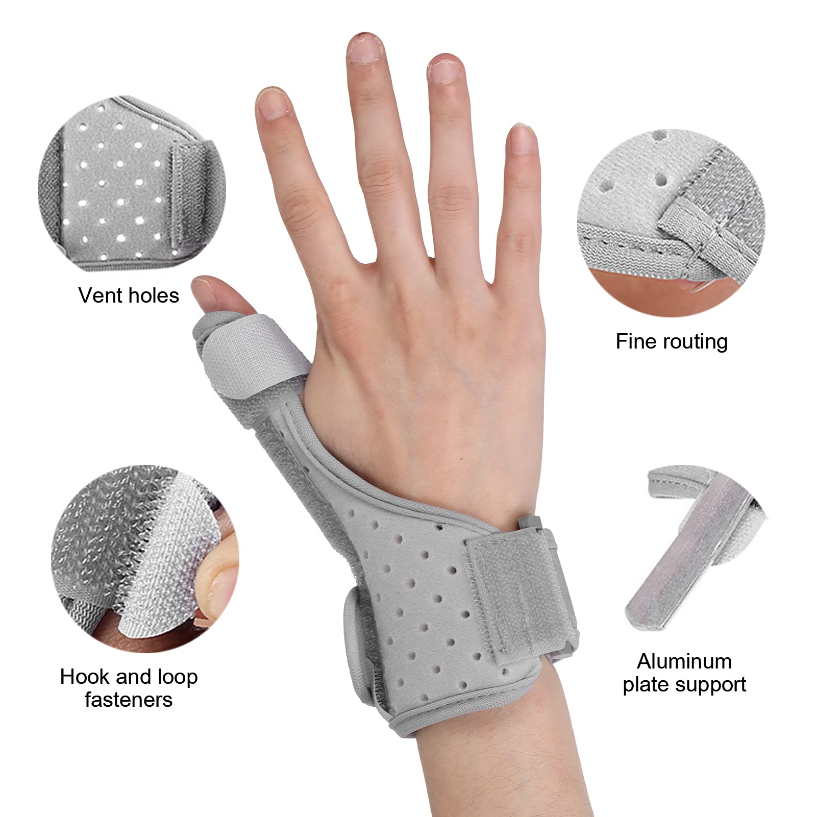 Zyyini Thumb Support Brace, Breathable Thumb Joint Brace Spica Splint For Pain Relief,Thumb Joint Stabilizer For Arthritis Soft Tissue Injuries,Fit Right & Left Hand Thumb Splint Exerciser