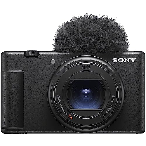 Sony ZV-1 II Vlog Camera with 4K Video & 20.1MP for Content Creators and Vloggers Black ZV-1M2/B Bundle with ACCVC1 Kit Including GP-VPT2BT Tripod/Grip + Deco Gear Case + LED +64GB Card & Accessories
