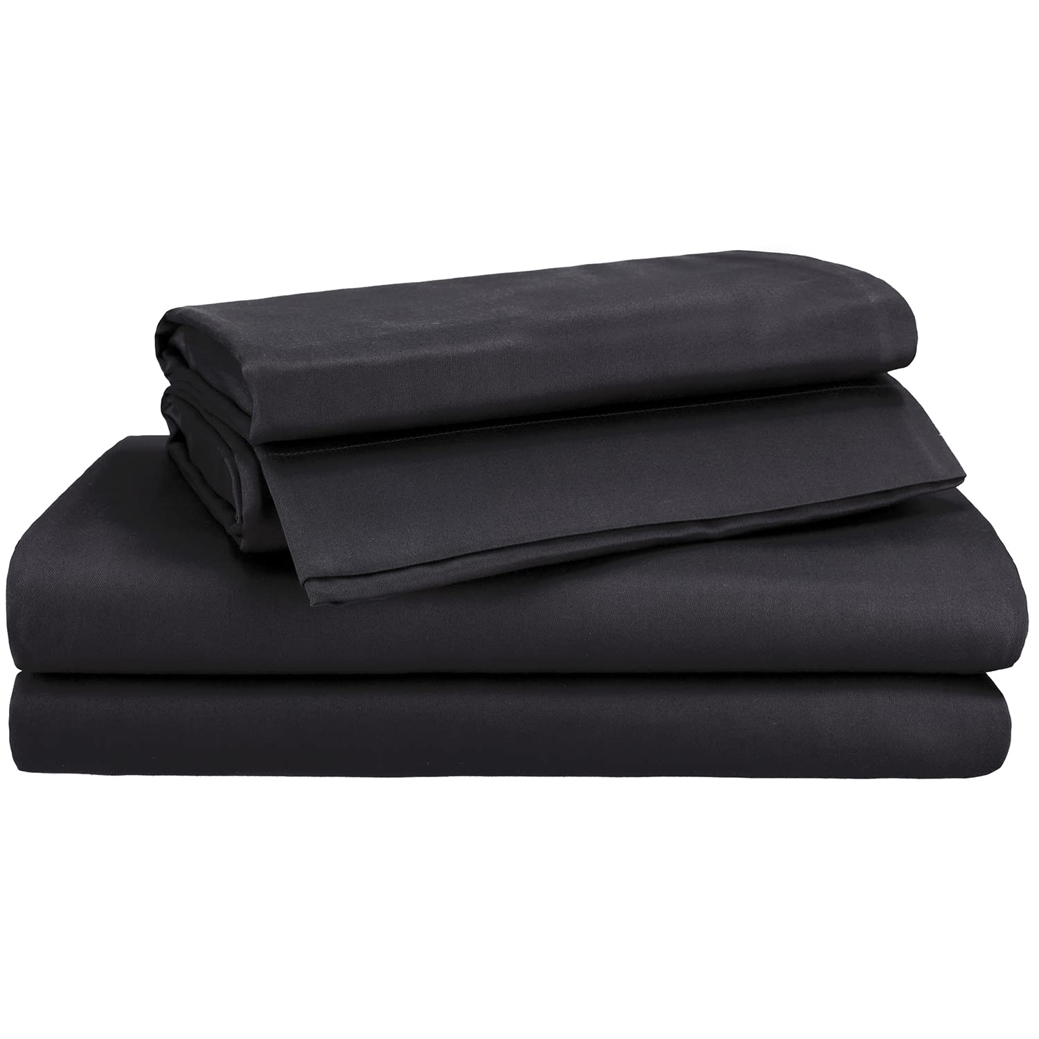 Sunday Home 400 Thread Count 100% Cotton Sheets - Solid Navy Blue Full Sheets Set 4 Piece - Ultra Soft Long Staple Sateen Weave Luxury Bed Sheet Set with 15" Deep Pockets - Oeko Tex Certified