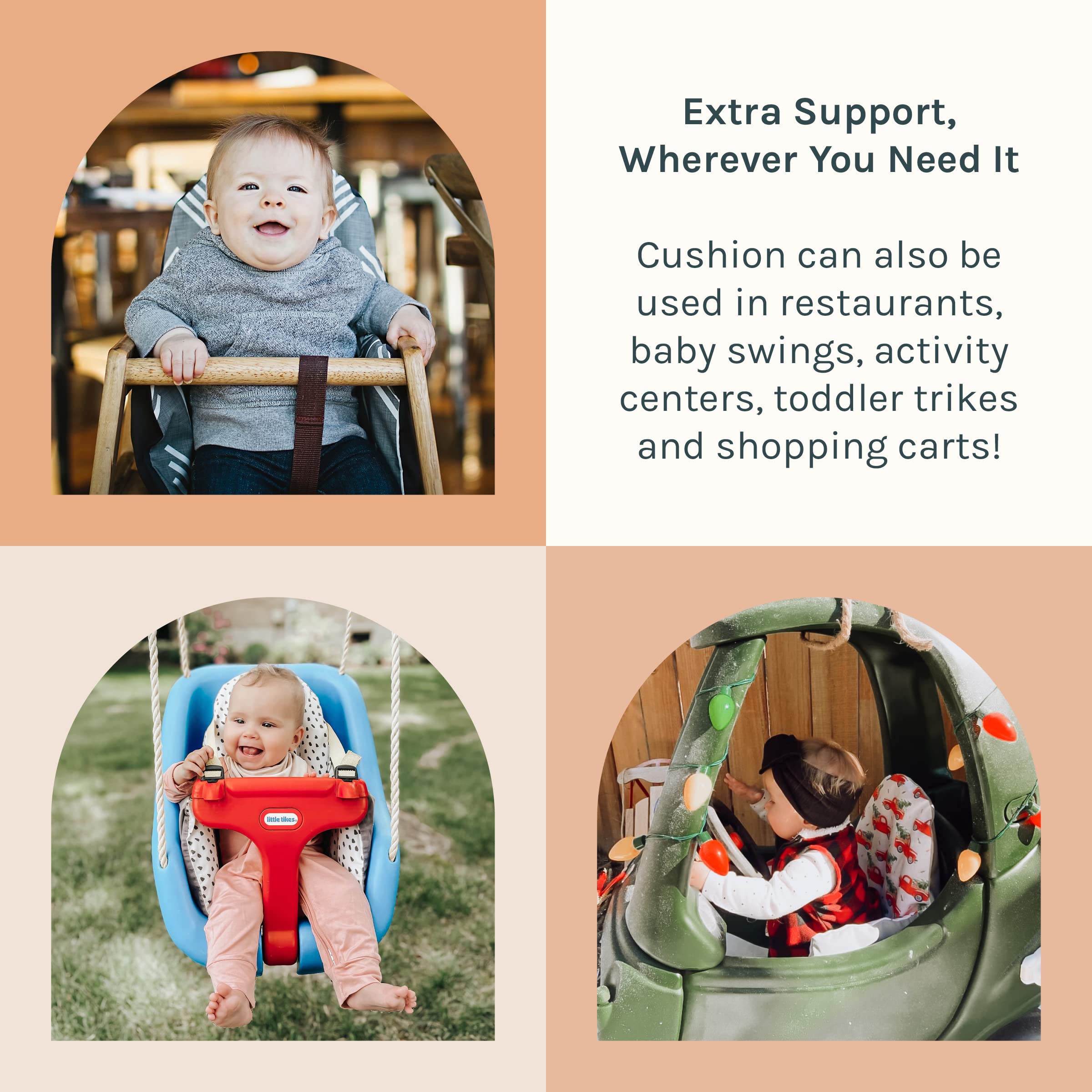 Yeah Baby Goods WIPEABLE Vegan Leather Cushion Cover Compatible for The IKEA ANTILOP Highchair (Doe-Cover and Cushion Insert)