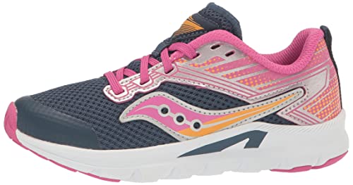 Saucony Axon Sneaker, Navy/Pink, 11.5 Wide US Unisex Big_Kid