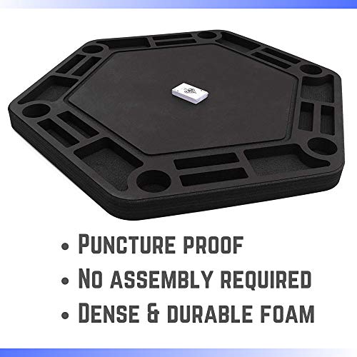 Polar Whale Floating Large Poker Table Game Tray for Pool or Beach Party Float Lounge Durable Foam 40.5 Inch Chip Slots Drink Holders with Waterproof Playing Cards Deck UV Resistant