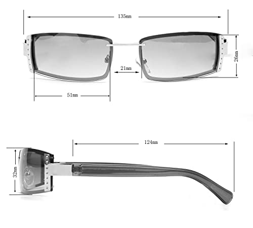 SOUTHPOLE Women's 1022SP Slim Retro Metal UV400 Protective Rectangular Sunglasses. Cool Gifts for Her, 51mm, Rose Gold, 51 mm