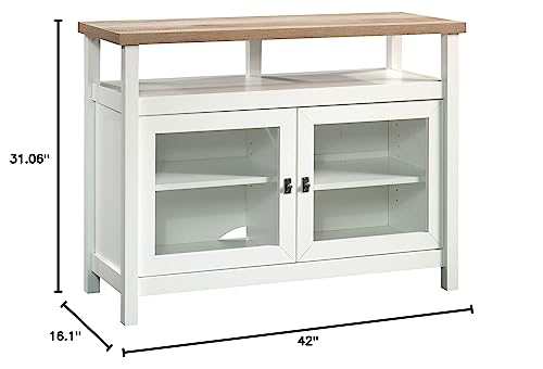 Sauder Cottage Road Entertainment Stand, For TV's up to 42", Soft White finish