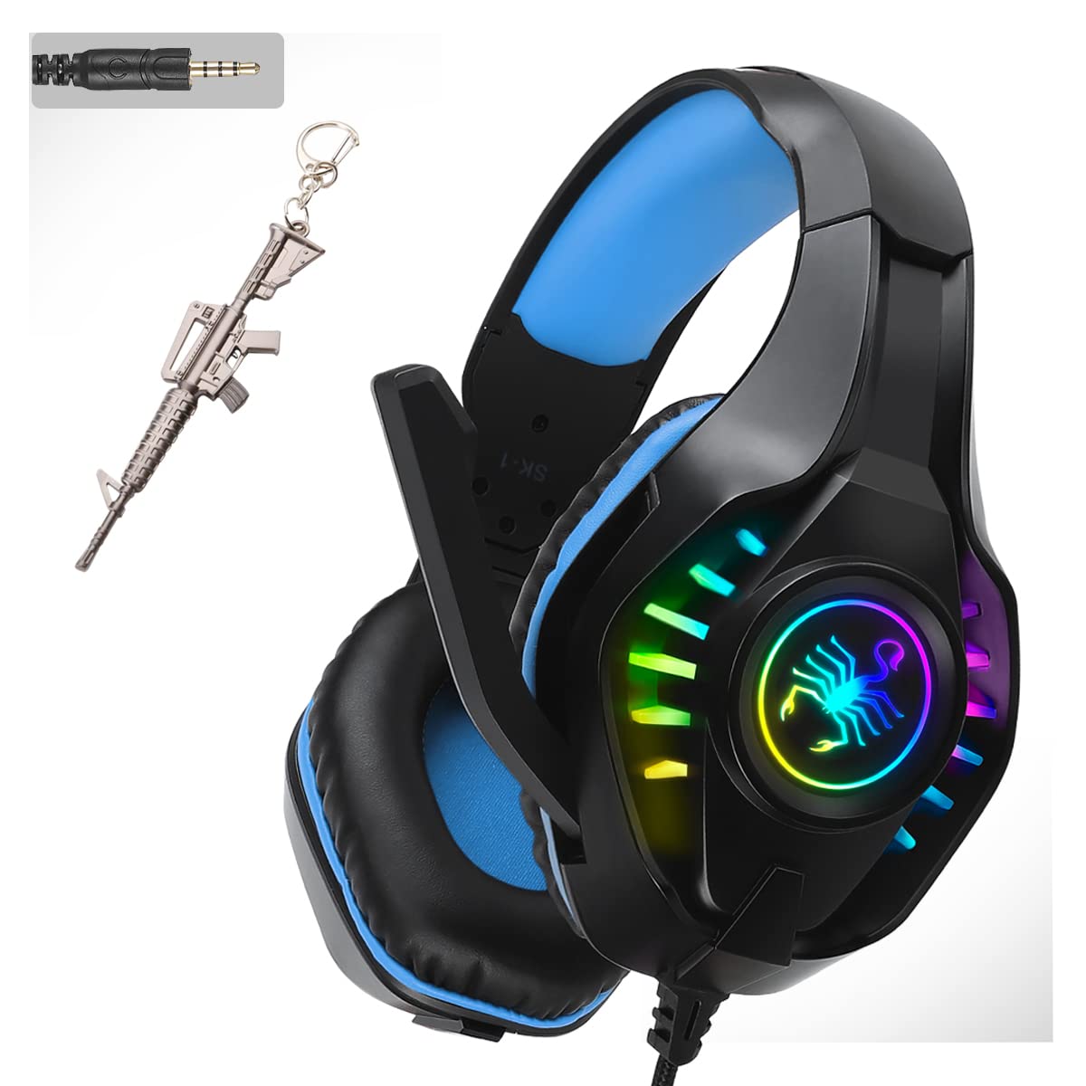 SVYHUOK Stereo Gaming Headset for PS4 Xbox One PC Controller, 3.5mm Wired Over Ear Headphones with Mic. LED Light&Memory Foam Ear Pads&Volume Control&Noise Cancelling SK-1 Kids Boys Gifts