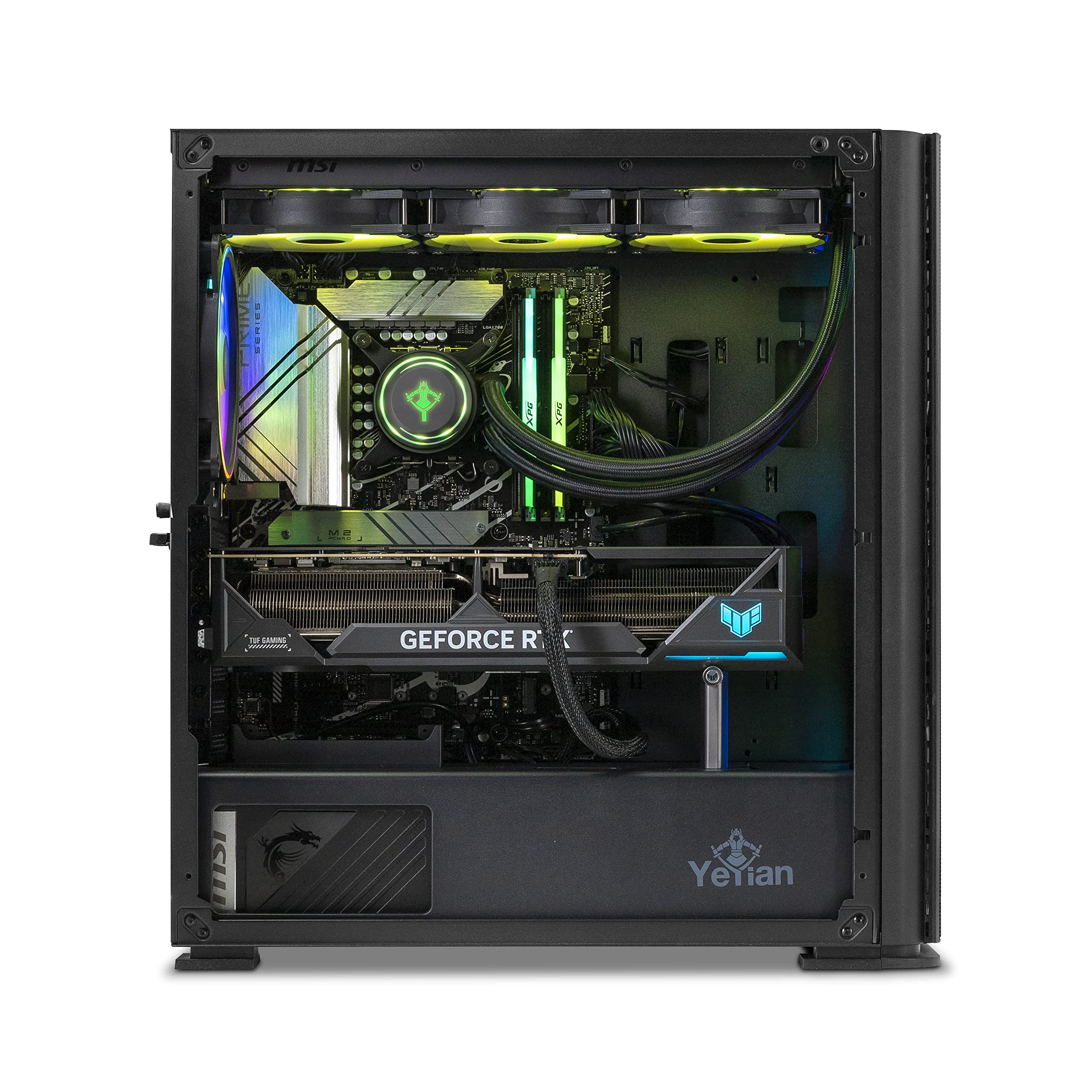 YEYIAN ODACHI Intel 13th Gen VR PC Gaming,i9 13900KF 5.80 GHz Desktop Computer,RTX 4090 24GB, 32GB DDR5 RAM,2TB SSD,2TB HDD,Z790 Mobo,360mm AIO Liquid Cooled,Win 11 Home,7 ARGB Fans,1000W Platinum PSU