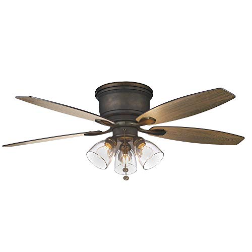 Stoneridge 52 in. Bronze Hugger LED Ceiling Fan with Light Kit