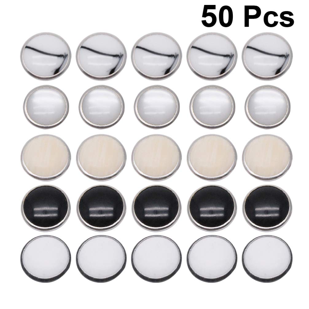 Supvox 50pcs Snap Fastener Kit Classic Rhinestone Prong Ring Snaps for Western Shirt Clothes Popper Studs (Random Color)