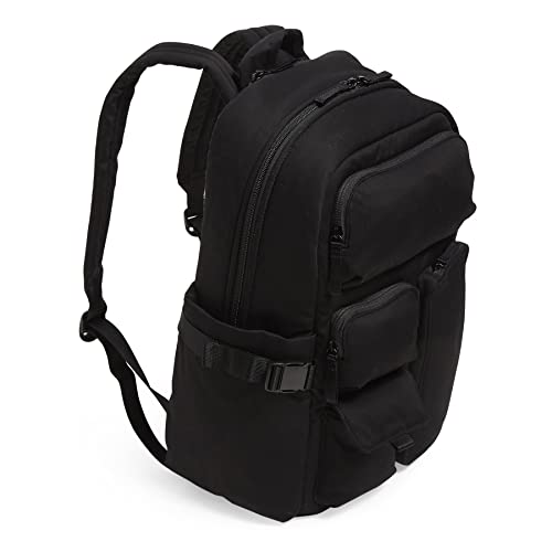 Vera Bradley Women's Cotton Utility Large Backpack, Black, One Size