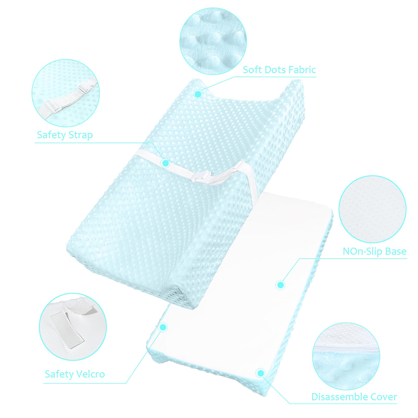 YENING Baby Diaper Changing Pad Cover for Girls Wipeable Covers Soft Minky Dots Changing Table Pads Sheets 31" x 16" Pink