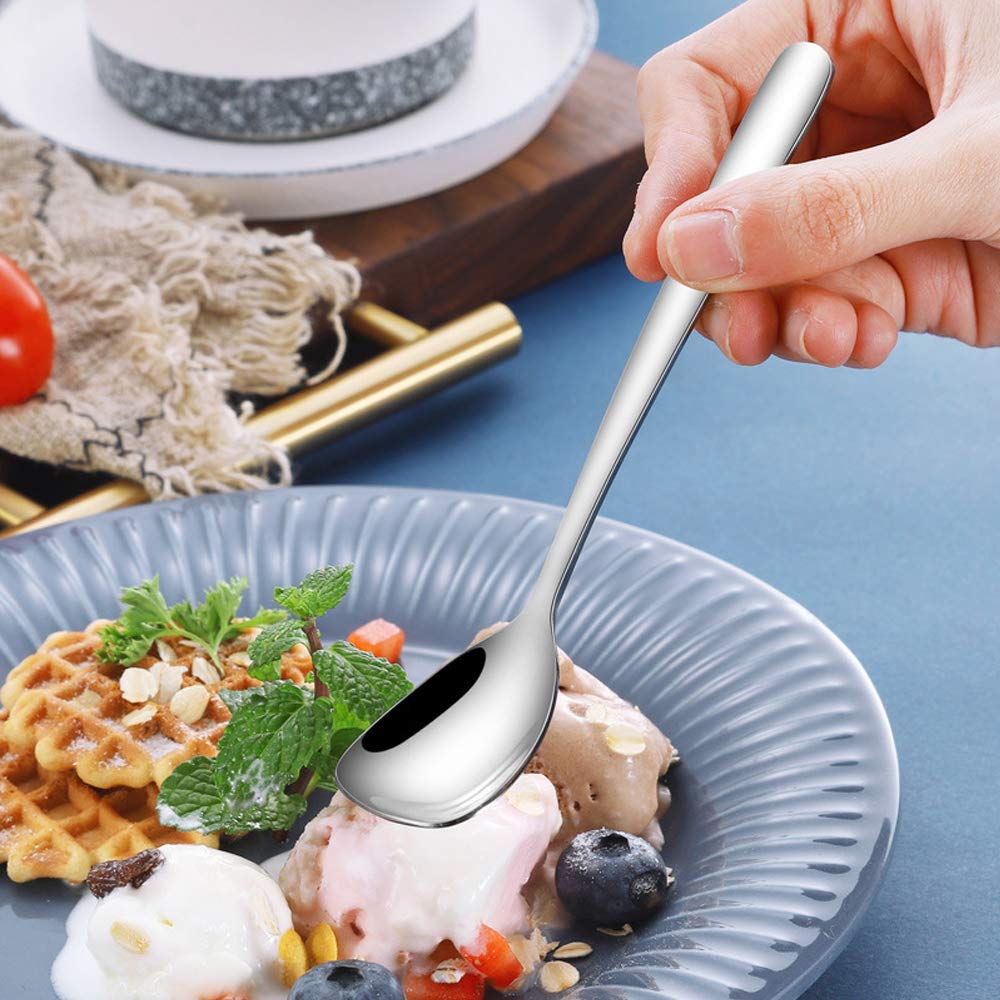Wenkoni Small Ice Cream Spoons, Dessert Spoons,Shovel Cake Spoons 18/8 (SUS 304) Stainless Steel 5.9inch spoons,5 pcs Set