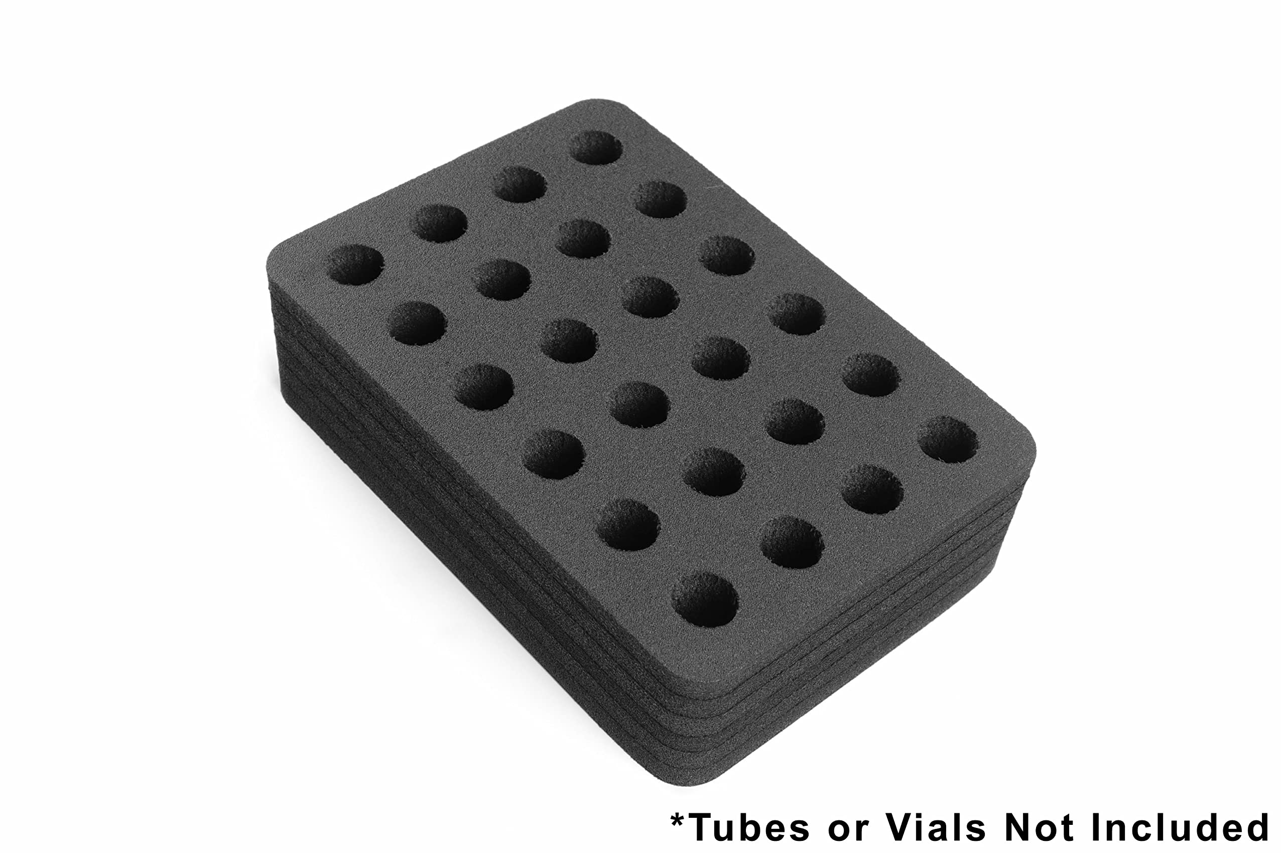 Polar Whale Test Tube Rack Durable Black Foam Storage Holder Organizer Stand Transport Holds 24 Tubes Fits up to 18mm Diameter