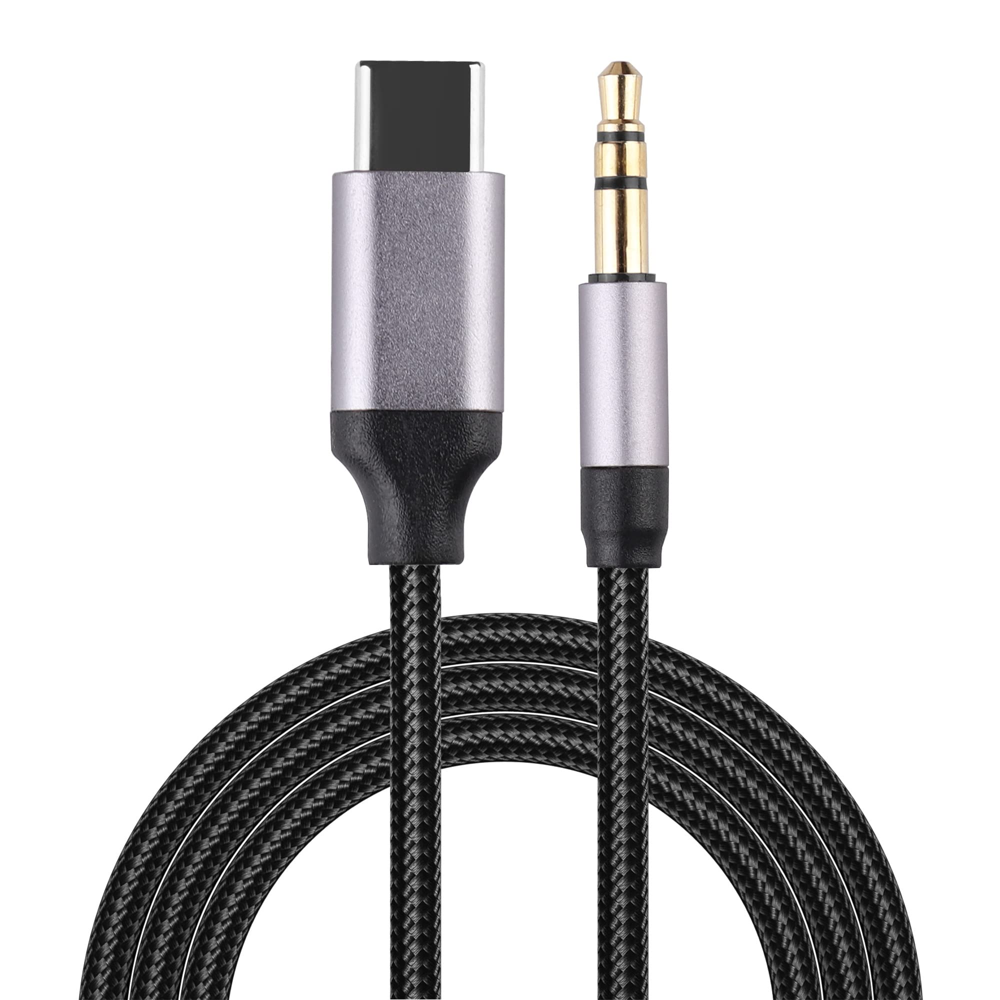 VAKS USB C to 3.5mm Audio Aux Jack Cable (3.3 ft), Type C Adapter to 3.5mm Headphone Stereo Cord Compatible with Samsung Galaxy S22 S21 Ultra S20 S10 S9 Note 20, Google Pixel 6 Pro/3/2, Grey