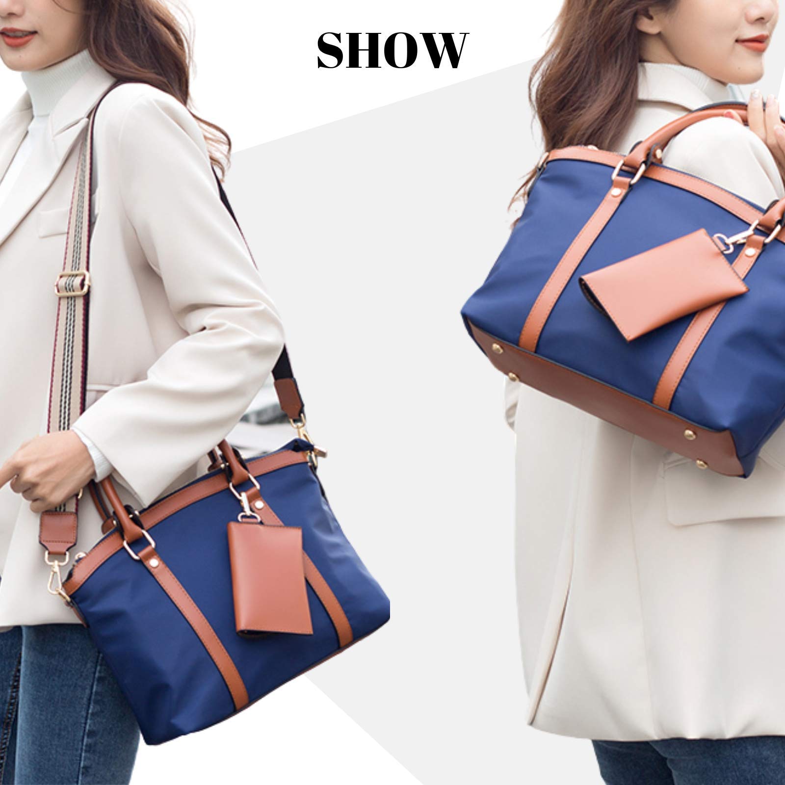 TMFAN Women Satchel Handbags Top Handle Work Bag Shoulder Purse and Wallet Set, Grey