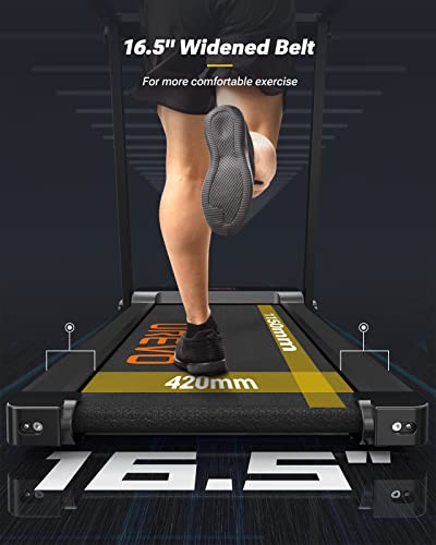 UREVO 2 in 1 Folding Treadmill with Incline, 2.5 HP Manual Incline Under Desk Treadmill for Home Office, Compact Treadmill with LED Display Remote Control