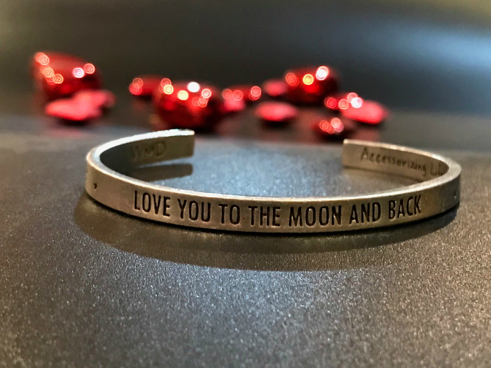 Quotable Cuffs Love You to the Moon and Back - Gift for Mom or Wife, or for Daughter or Best Friend by Whitney Howard Designs