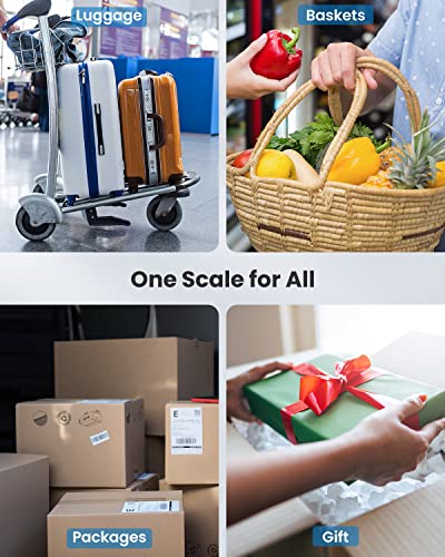 RENPHO Luggage Scale, Travel Essentials, Portable Digital Suitcase Weight Scale with Backlit LCD Display for Travel, Baggage Weighing Scale with Tare Function, 110lb/50kg, Battery Included