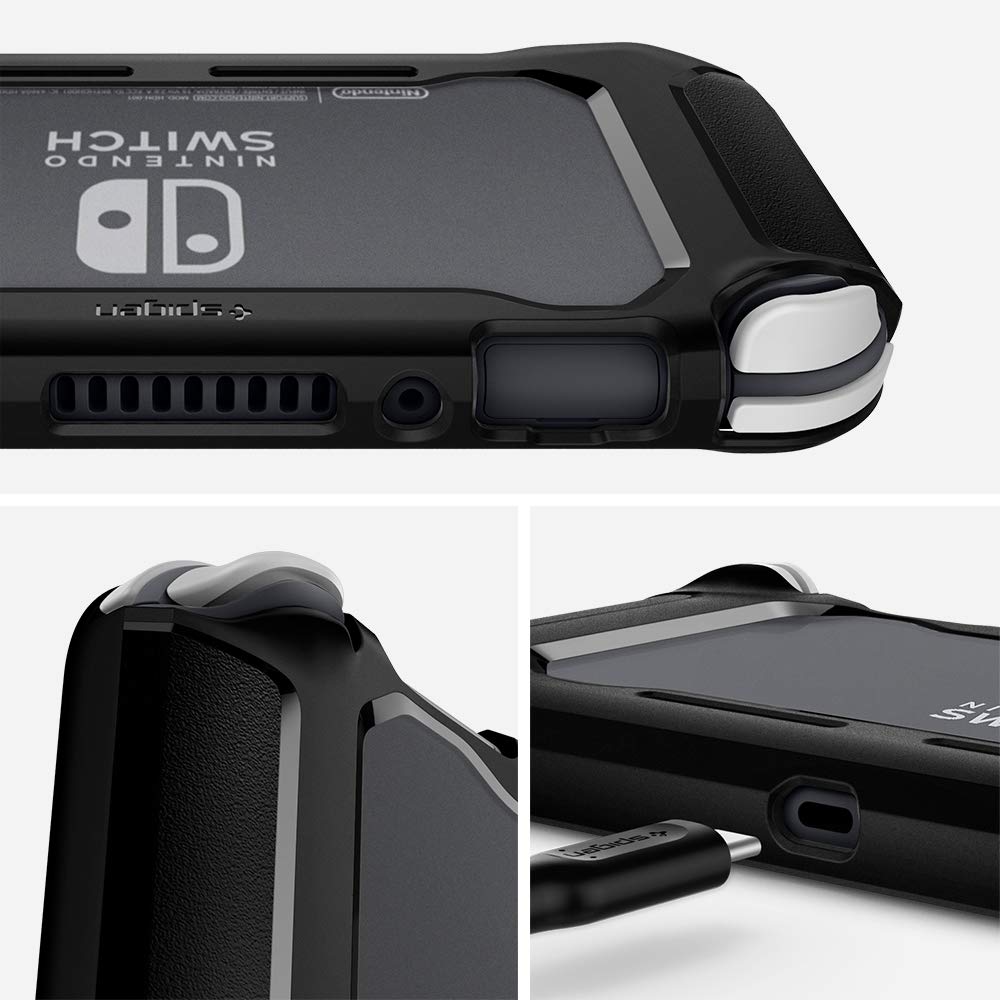 Spigen Rugged Armor Designed for Nintendo Switch Lite Case with Strap (2019) - Matte Black