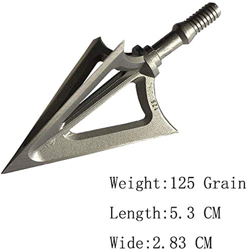 ZAXVOK Archery Broadheads 125 Grain Fixed Blades Stainless Steel Hunting Broadheads for Crossbow Recurve Bow and Compound Bow (X1-125Grain)