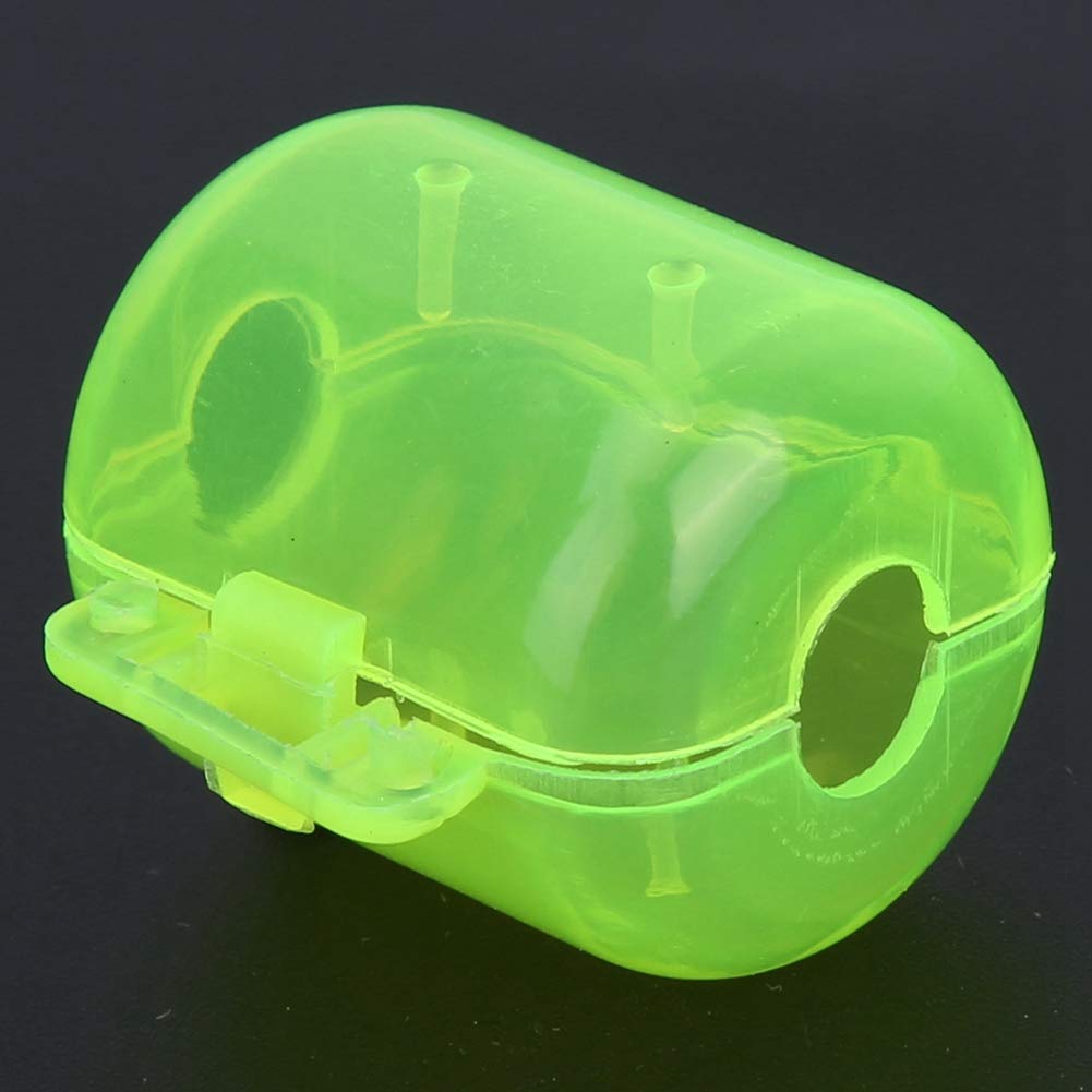 SUNGOOYUE 50pcs Fishing Hook Box, Portable Fluorescent Yellow Squid Lure Hook Cover Case Organizer Grid Box for Hook Bait(M)