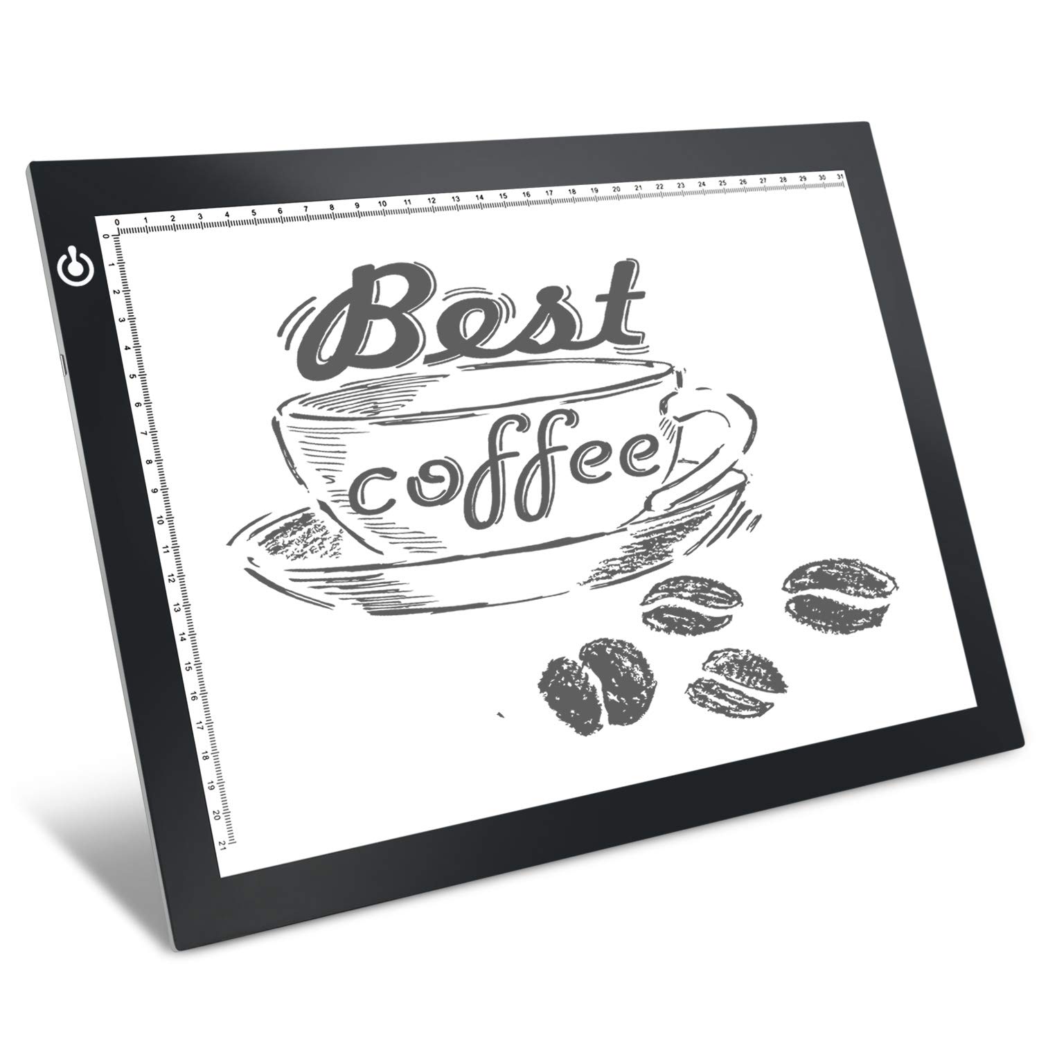 Silver A4 Dimmable LED Artcraft Light Box Tracer Slim Light Pad Portable Tablet, USB Power Cable Copy Drawing Board Tracing Table for Artists Designing, Animation, Sketching, Stenciling X-ray Viewing