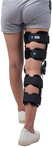 XBJYDMBDD ROM Knee Brace Hinged Knee Brace Patella Injury Fixator Bracket Medical Orthopedic Protector Adjustable Leg Stabilizer Knee Orthosis Splint Adjustable Knee Immobilizer